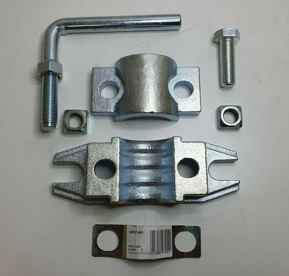 Jockey Wheel Steel Clamp 48Mm Serrated Ribbed Trailer Prop Stand Maypo ...